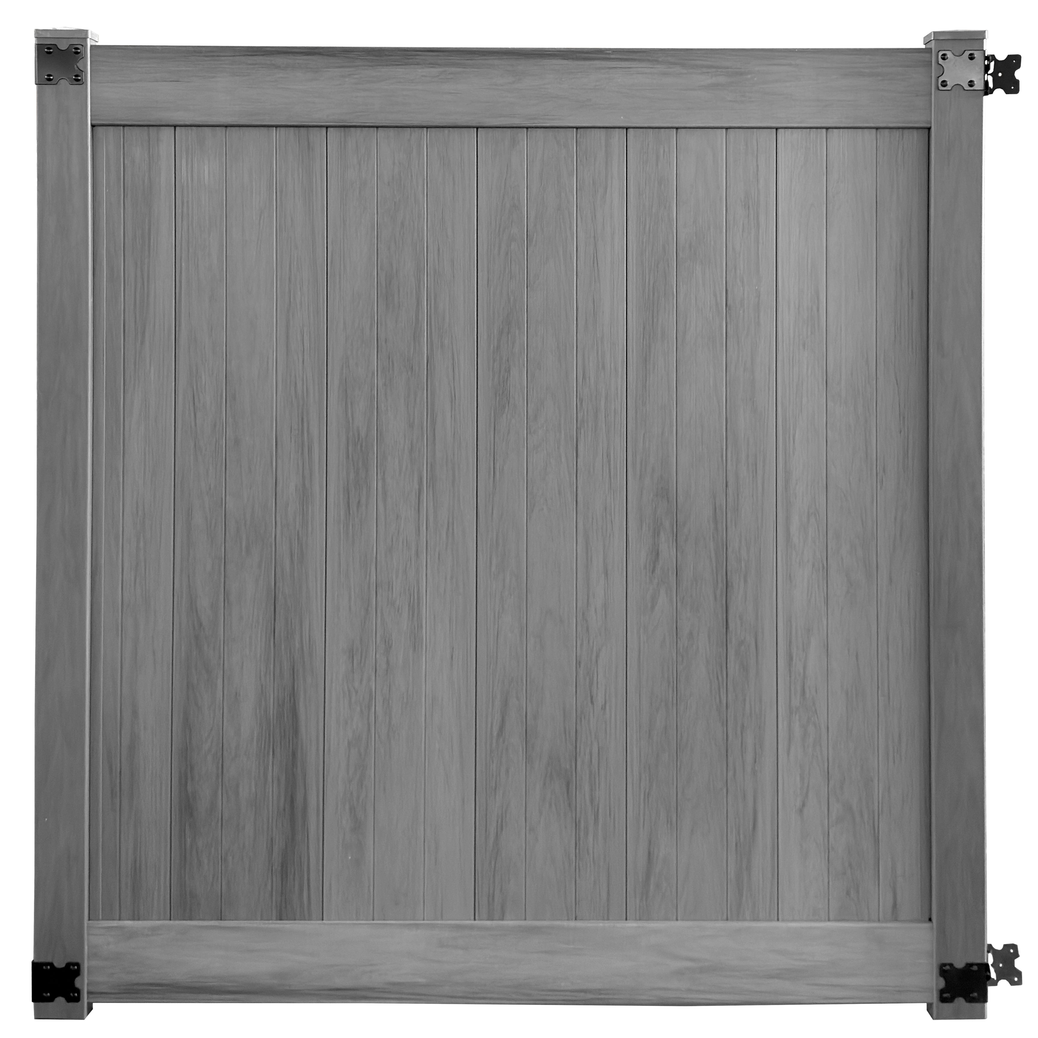 Woodgrain Pre-Assembled Vinyl Hazy Gray Fence Gate 6 ft. W x 6 ft. H – creative-surfaces