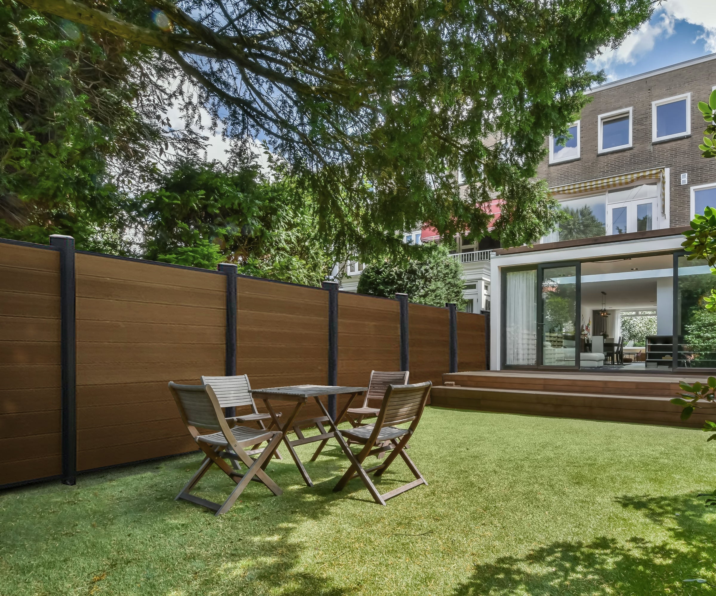 Composite Fence Series 6 ft. x 6 ft. Saddle Brown WPC Brushed Fence Pa ...