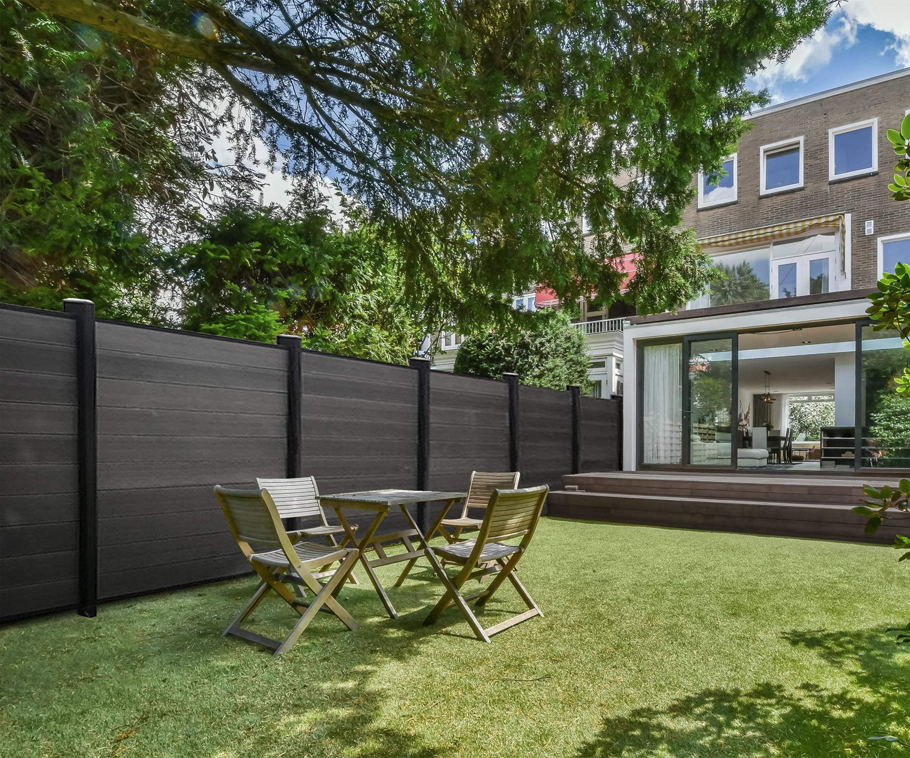 Composite Fence Series 6 ft. x 6 ft. Manhattan Gray WPC Brushed Fence ...