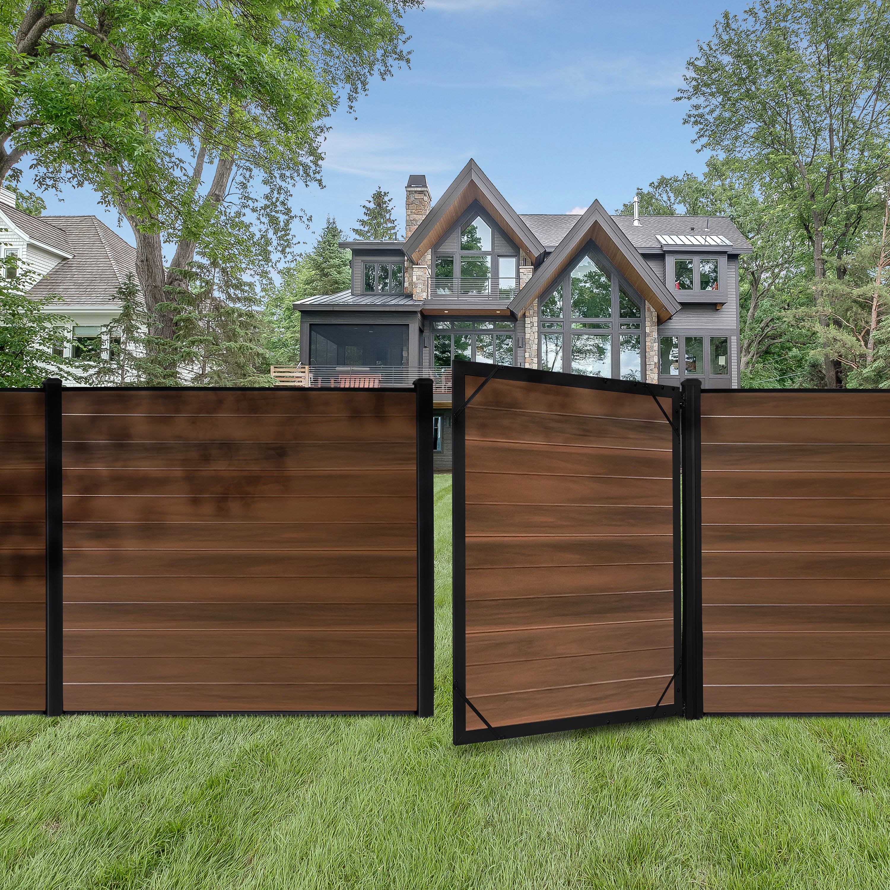 Woodgrain Vinyl Hickory Infill Boards (12-Pack) 6 ft. H x 6 ft. W ...