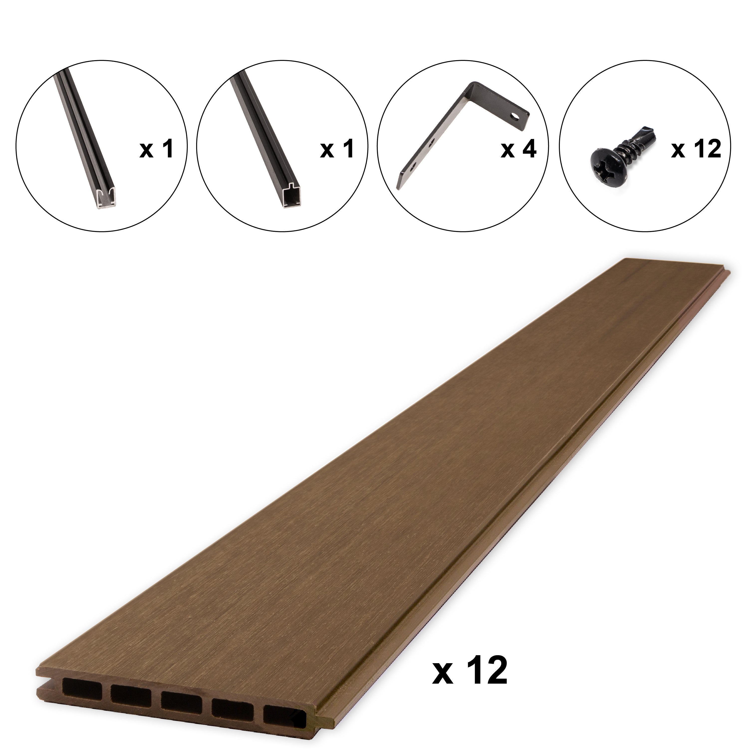 Composite Fence Series 6 ft. x 6 ft. Savannah Brown WPC Brushed Fence ...