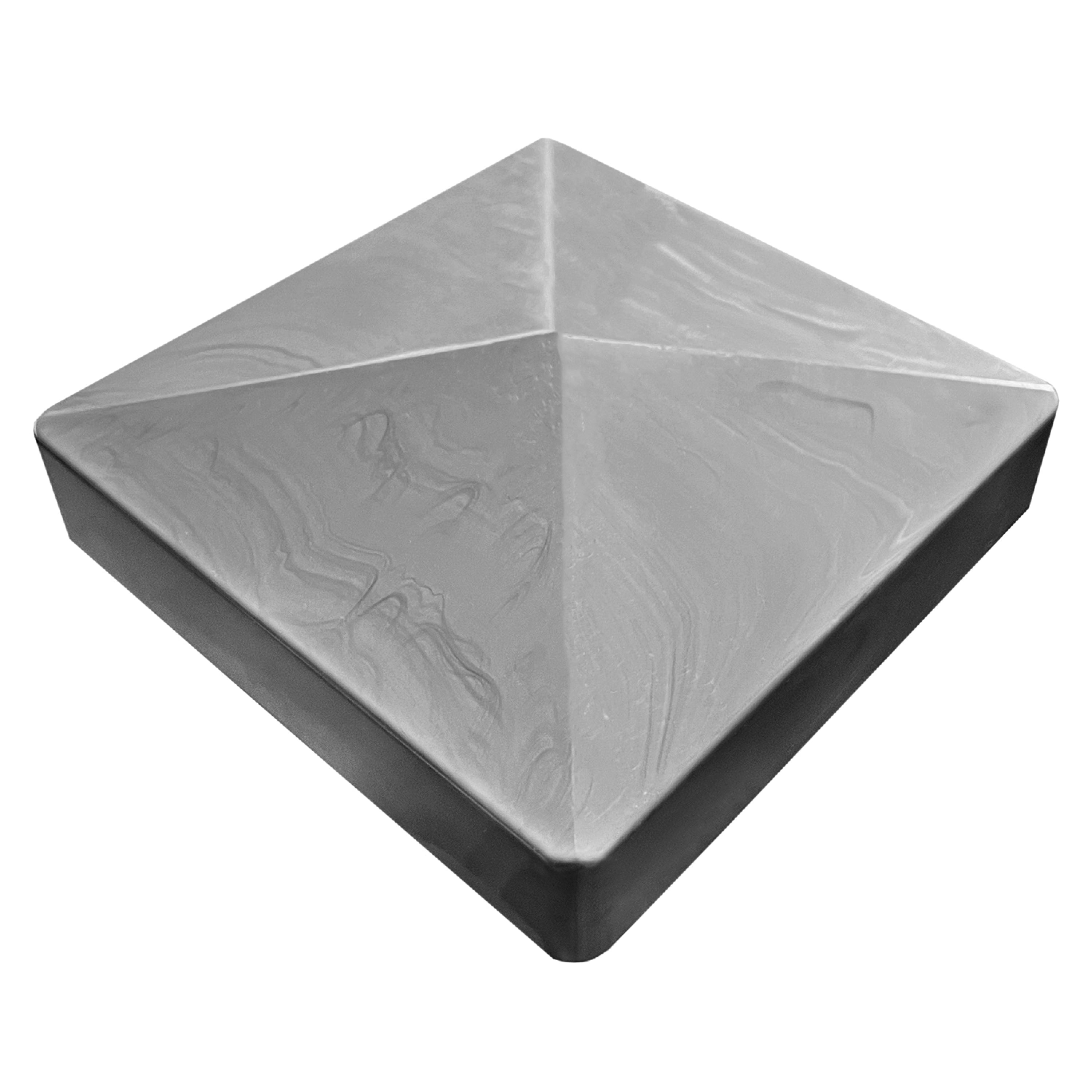 Woodgrain Vinyl Hazy Grey Fence Post with Aluminum Insert 5 inch. x 5 ...