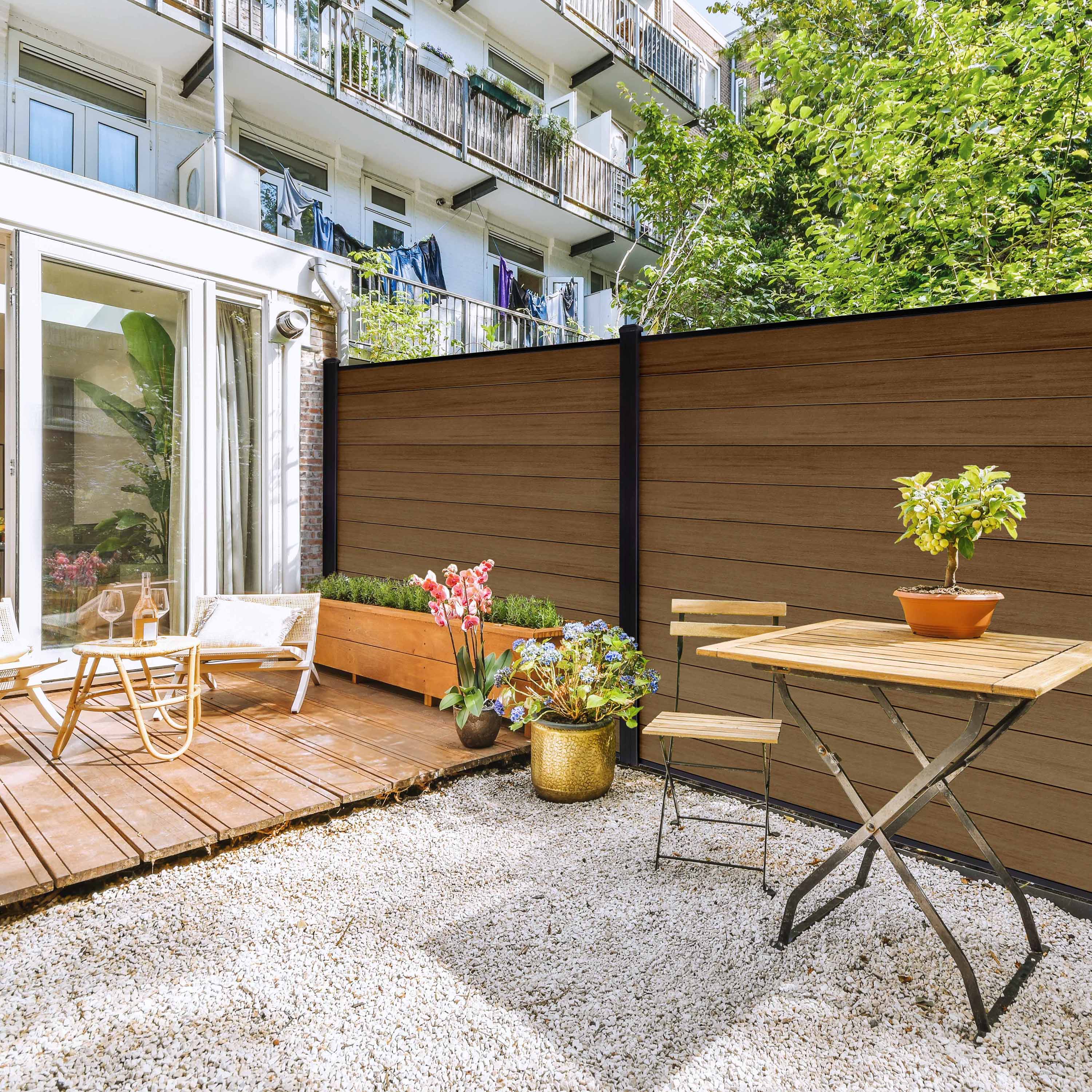 Composite Fence Series 6 ft. x 6 ft. Saddle Brown Co-Extruded Composit ...